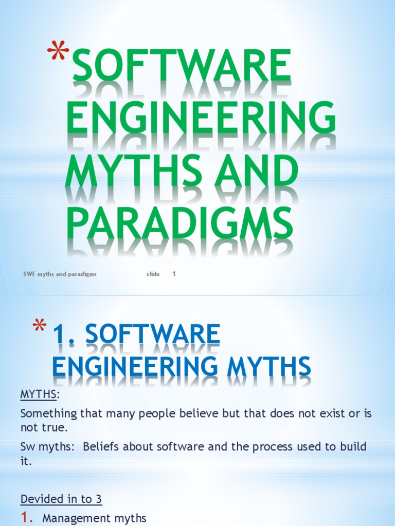 Software Engineering Myths and Paradigms | PDF | Software Development | Software Development Process