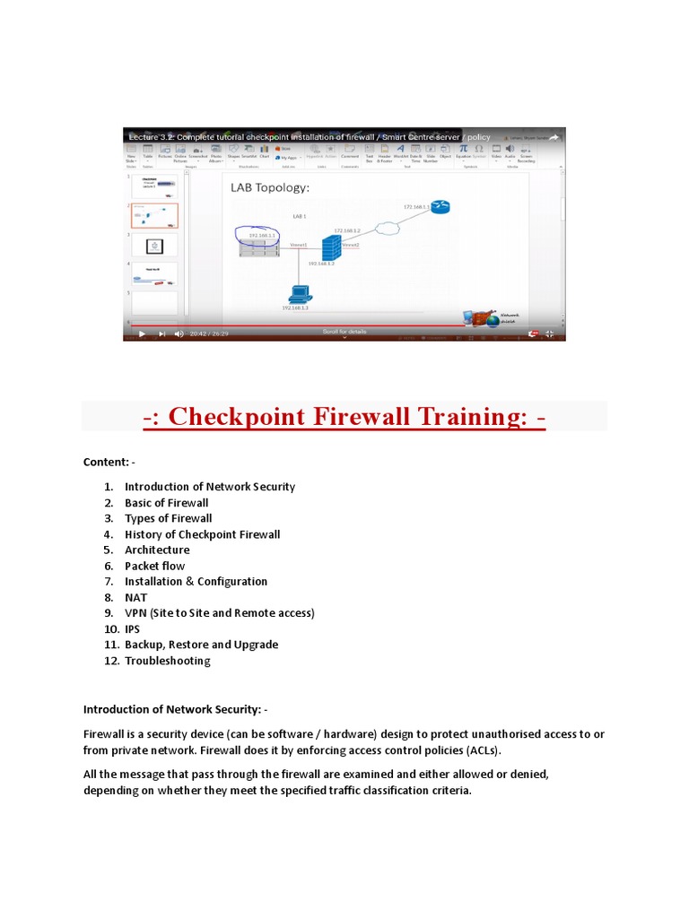 CheckPoint Firewall Configurations | PDF | Firewall (Computing) | Proxy Server