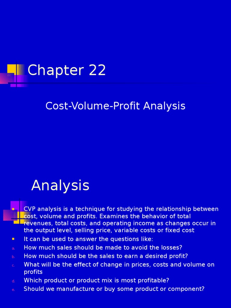 CVP Analysis | PDF | Business Economics | Management Accounting
