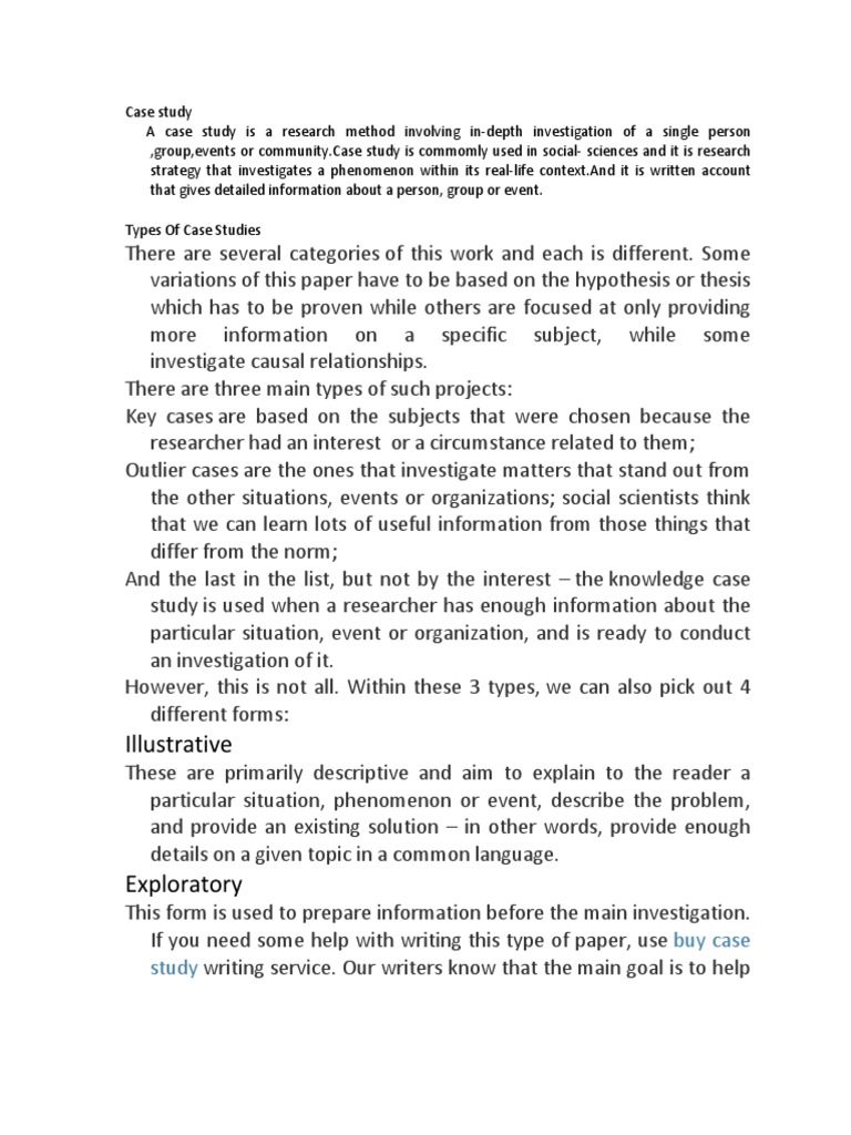 Types of Case Studies | PDF | Case Study | Information