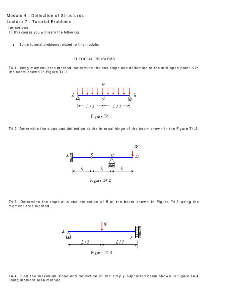 Module 4: Deflection of Structures Lecture 7: Tutorial Problems | PDF ...