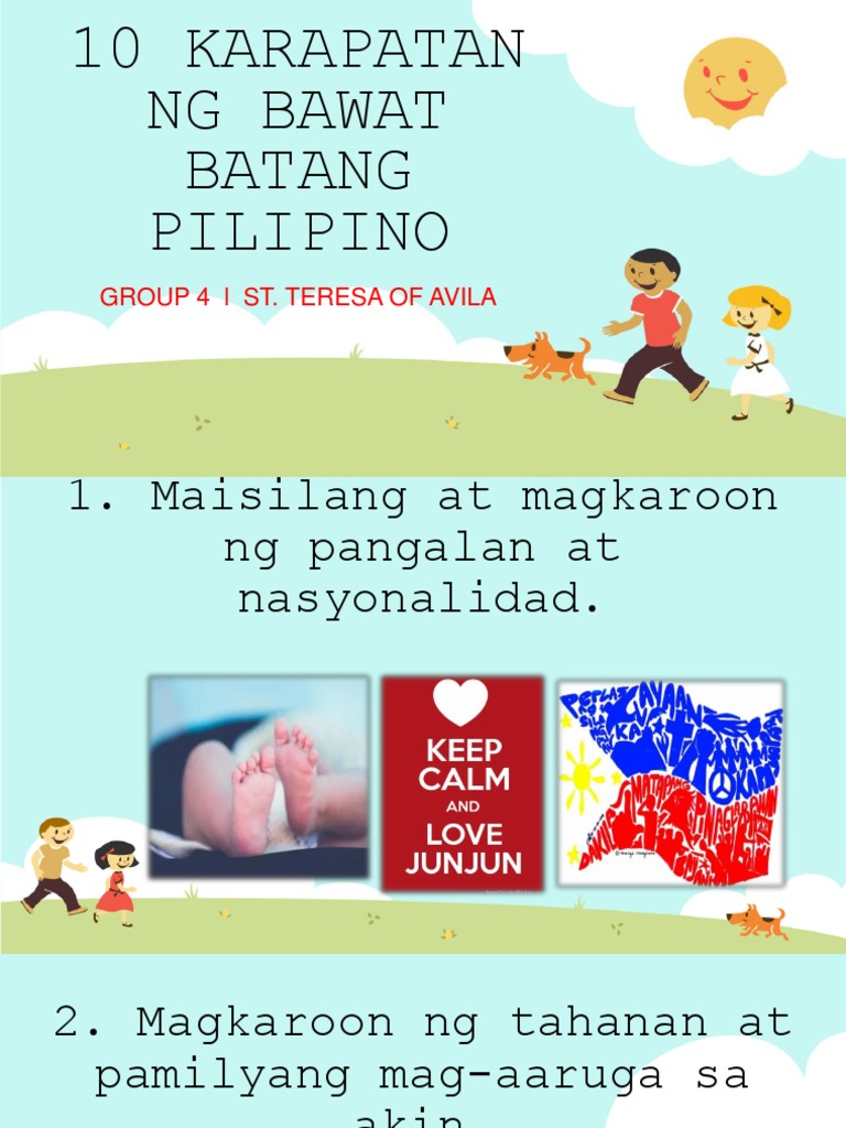 10 Karapatan NG Bawat Batang Pilipino (10 - Teresa) | PDF