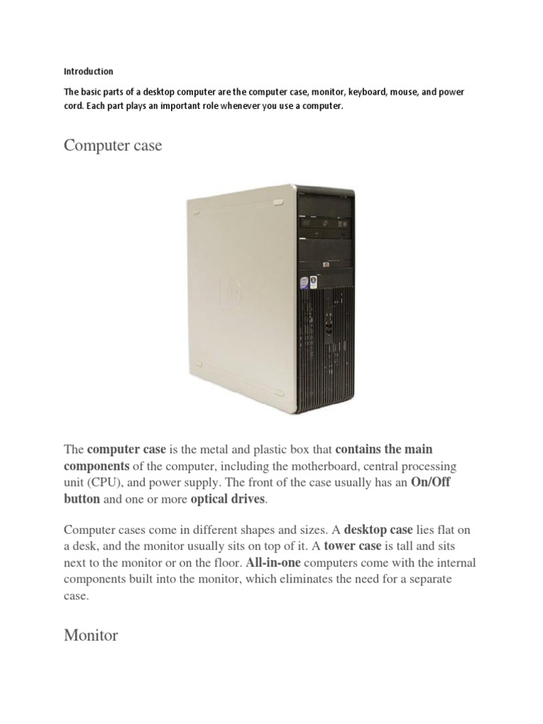 Parts of Computer | PDF | Computer Monitor | Operating System