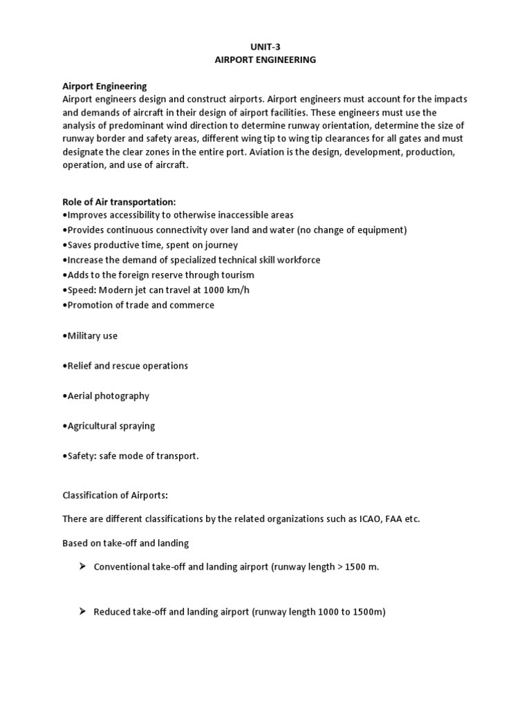 UNIT-3 Airport Engineering Airport Engineering | PDF | Airport | Wound