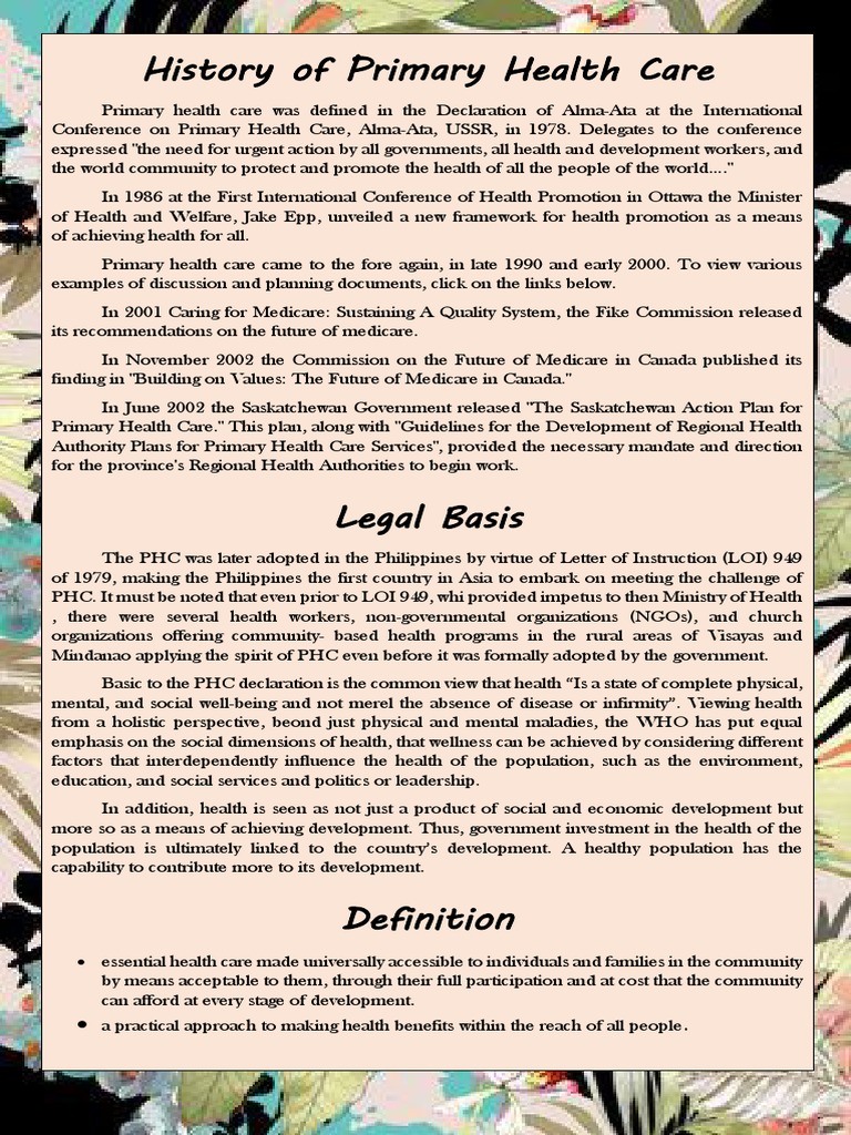 History of Primary Health Care | PDF | Health Care | Public Health
