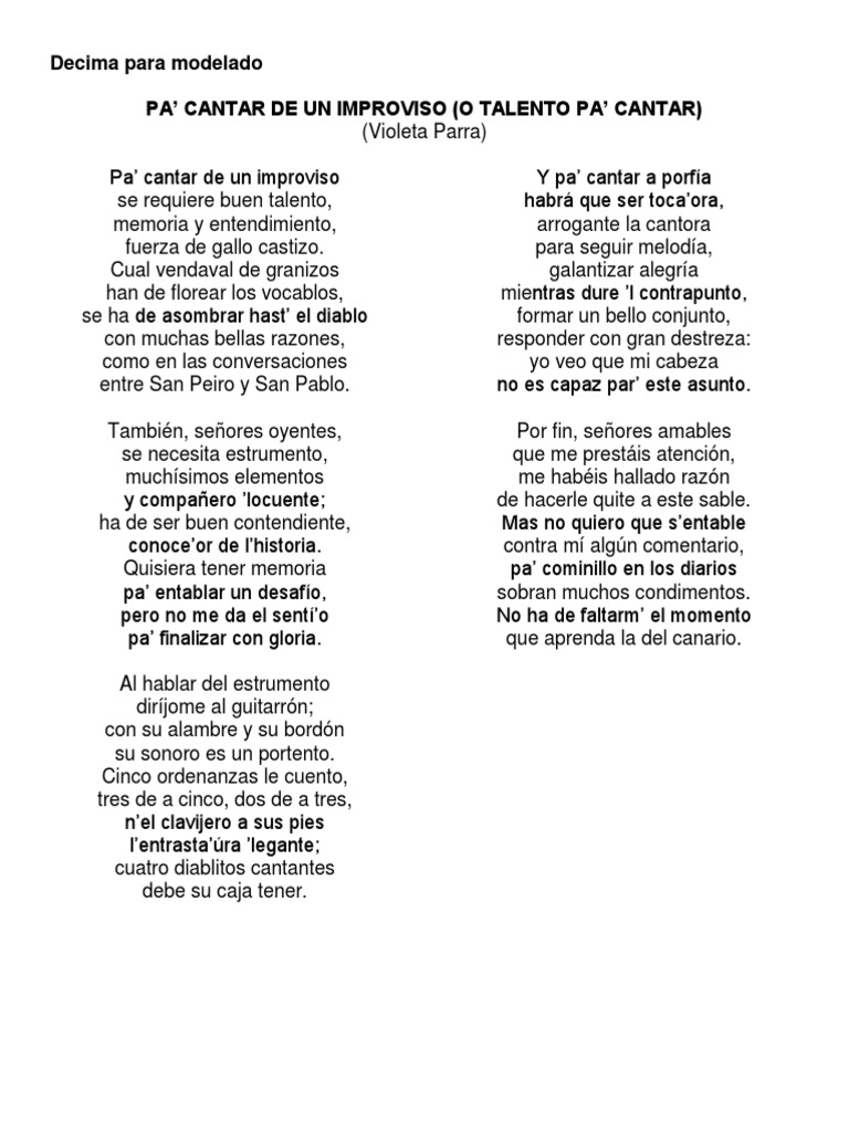 Décima: Talento y Desafío Musical | PDF | Arte