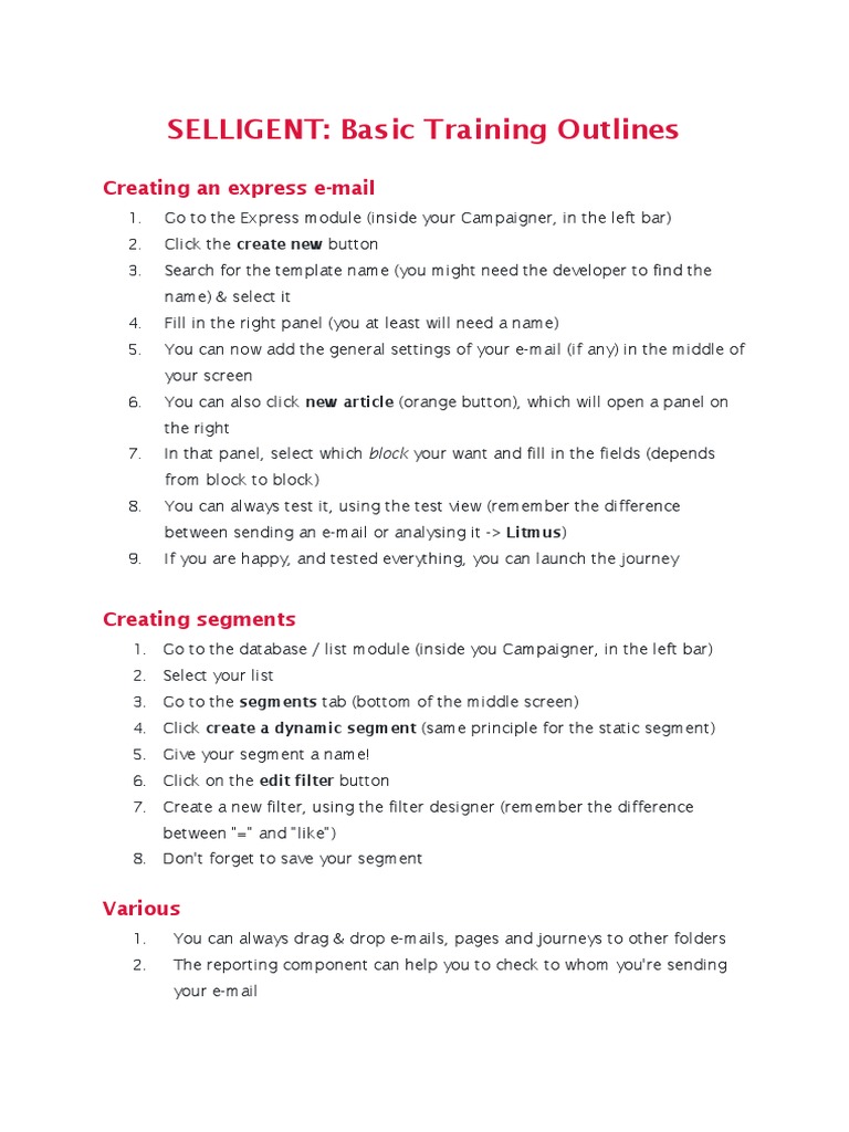 Basic Training Outlines | PDF | Human–Computer Interaction ...