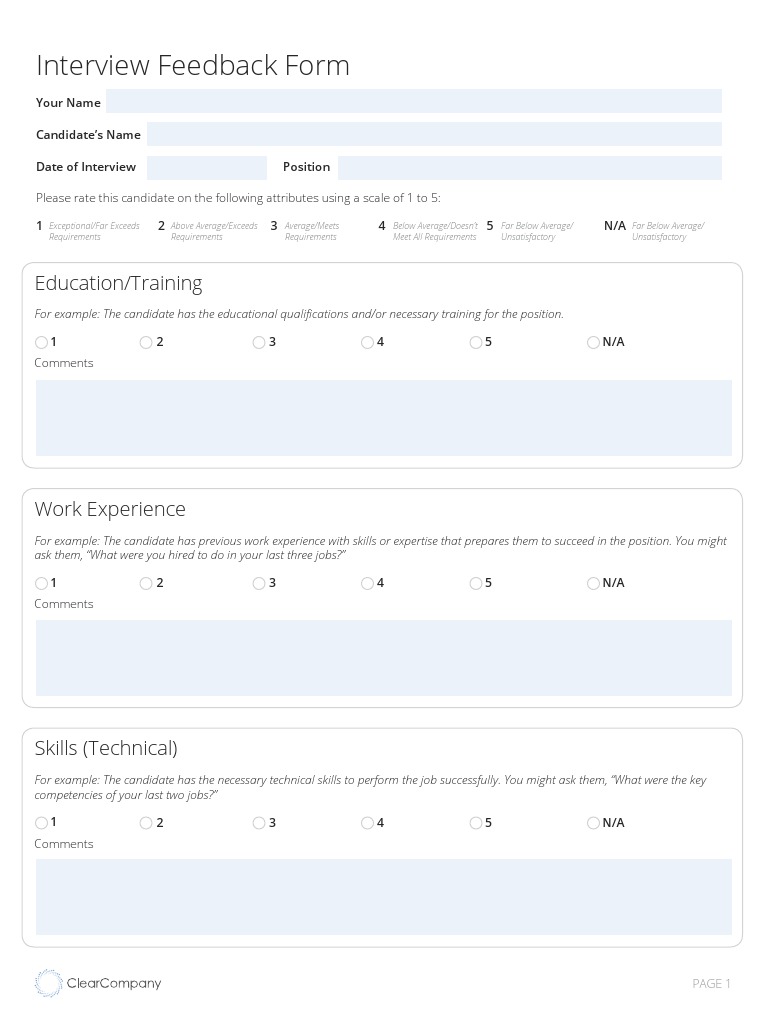 Interview Feedback Form | PDF | Psychology | Cognition