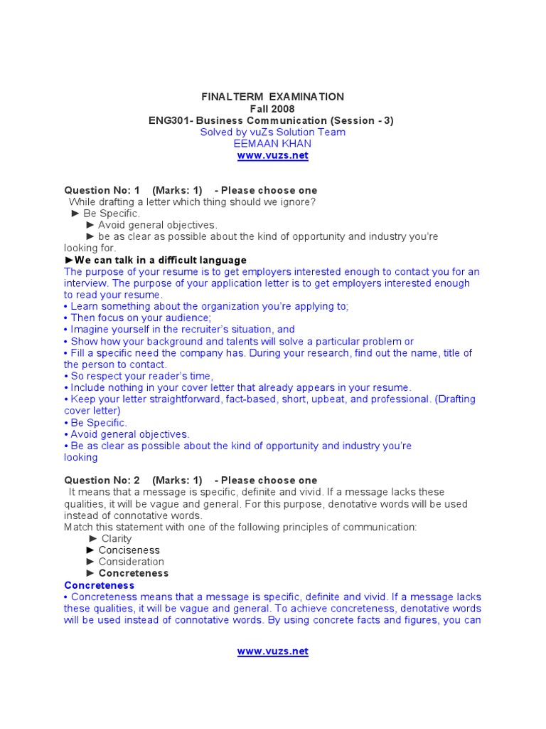 ENG301 Final Term PDF | PDF | Qualitative Research | Negotiation