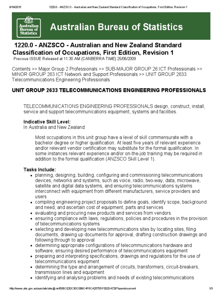 1220.0 ANZSCO Australian and New Zealand Standard Classification of ...