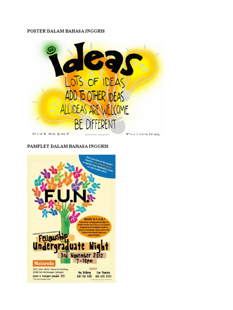 Poster Dalam Bahasa Inggris | PDF