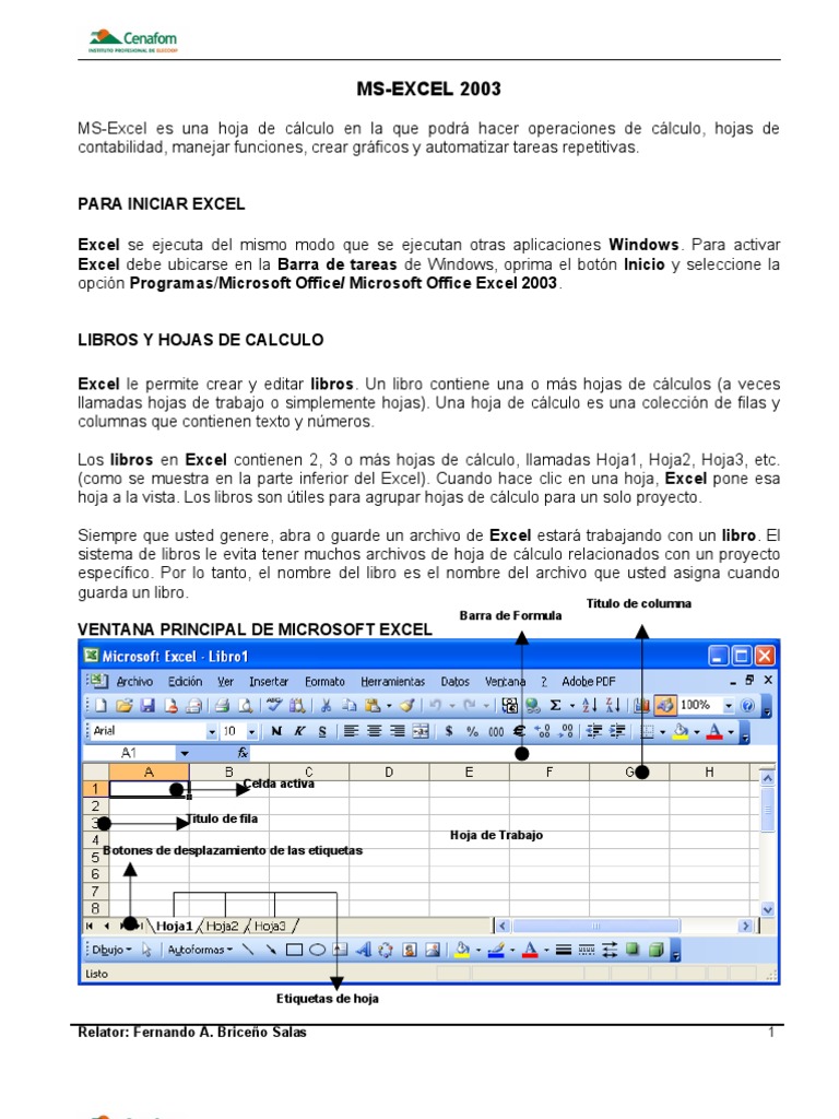 Ms-Excel 2003 - Basico | PDF | Microsoft Excel | Hoja de cálculo