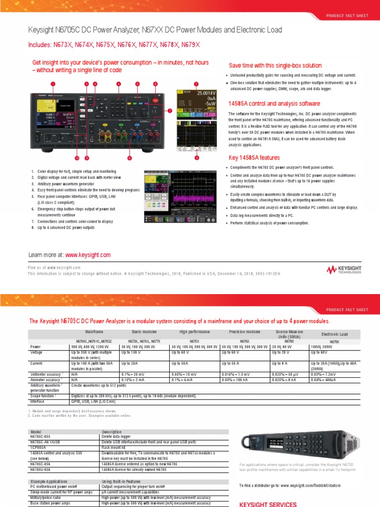 Keysight DC Power Analyzer PDF | PDF | Power Supply | Amplifier