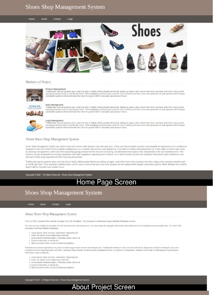 Python, Django and MySQL Project On Shoe Shop Management System Screens | PDF
