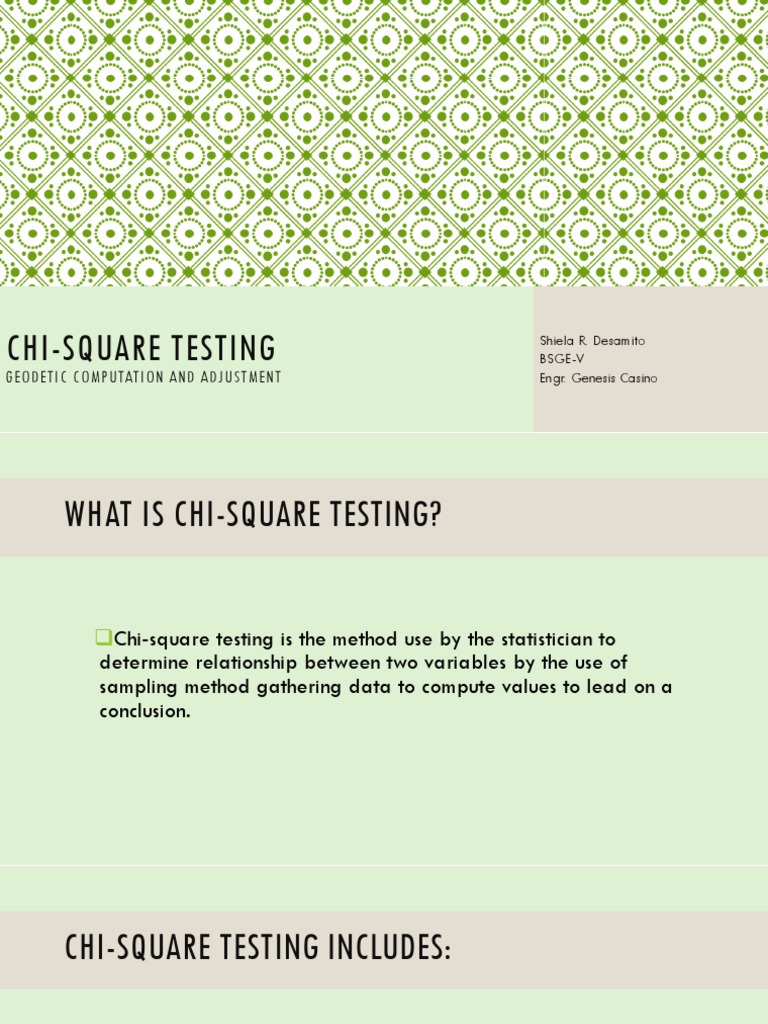 Chi-Square Testing: Geodetic Computation and Adjustment | PDF
