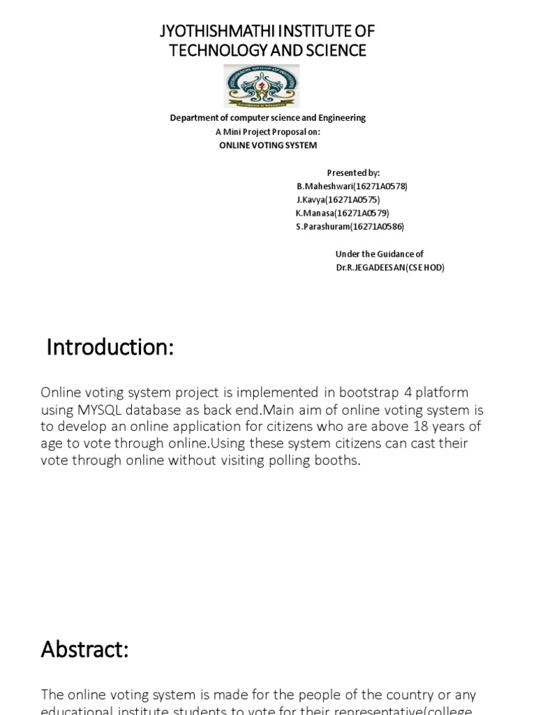 Jyothishmathi Institute of Technology and Science | PDF