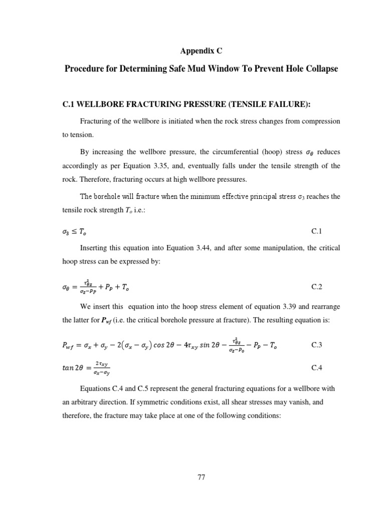 Procedure For Determining Safe Mud Window To Prevent Hole Collapse ...