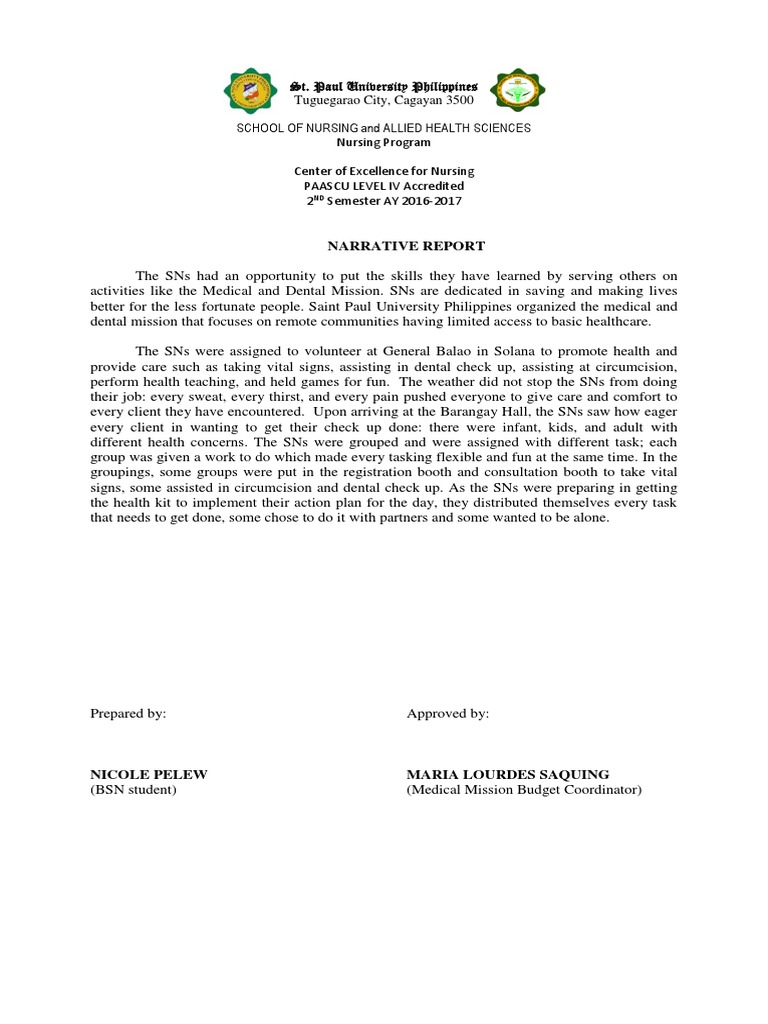 Narrative Report | PDF | Self-Improvement