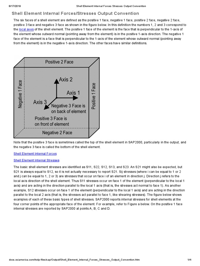 Shell Element in ETABS | PDF | Cartesian Coordinate System | Stress ...