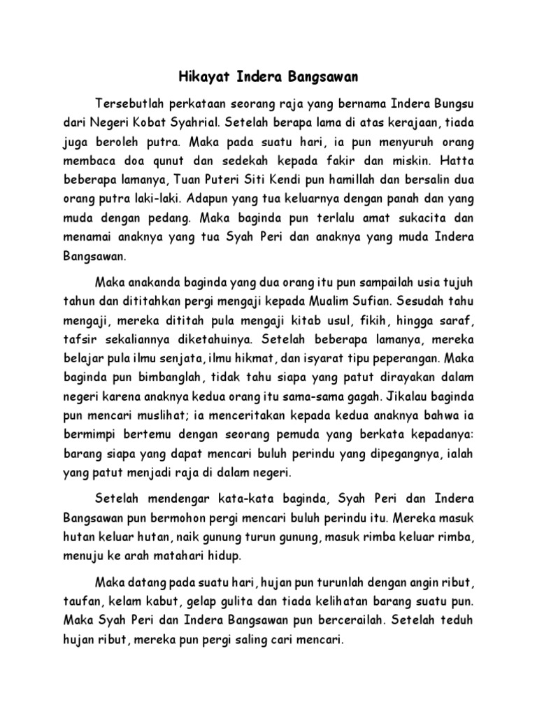 Hikayat Indera Bangsawan Pdf Pdf
