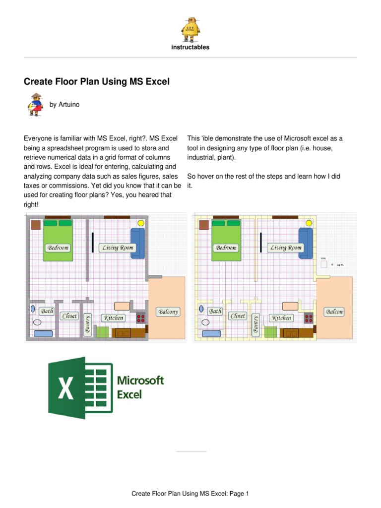 Create Floor Plan Using MS Excel | Download Free PDF | Spreadsheet ...