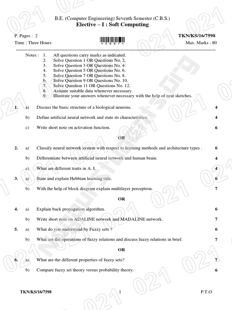 Questions Pa | PDF | Fuzzy Logic | Genetic Algorithm