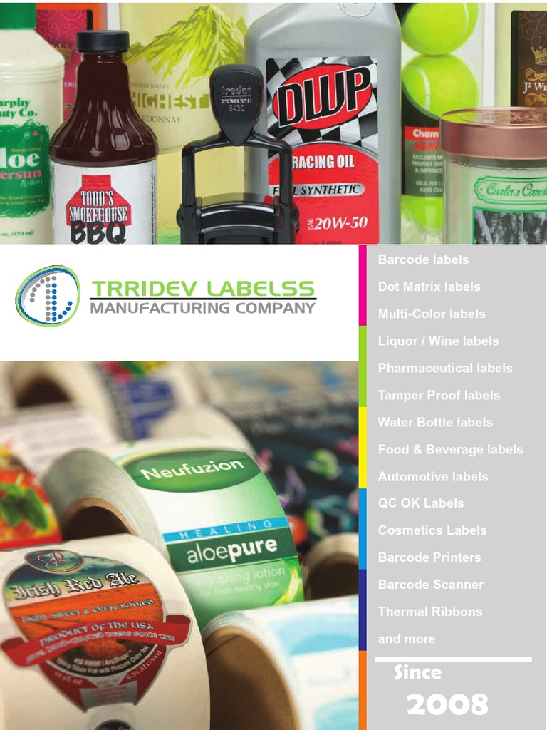 Trridev Labels Brochure | PDF | Barcode | Printer (Computing)