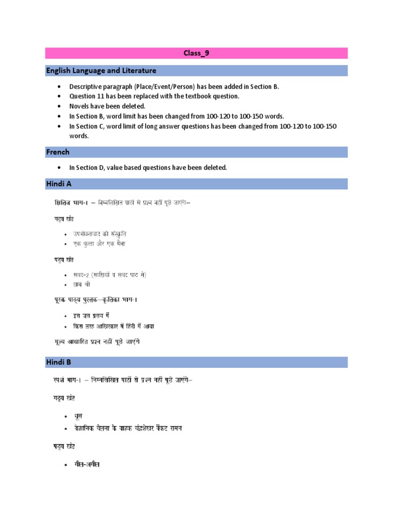 Syllabus Changes 2018-19 PDF | PDF | Teaching Mathematics | Science