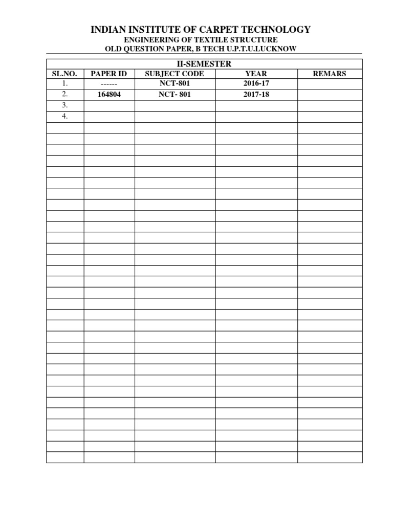 B.Tech Textile Engineering Exam Papers | PDF | Yarn | Textiles