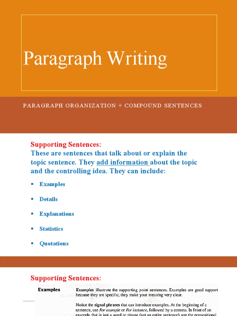 Paragraph Writing: Paragraph Organization + Compound Sentences | PDF