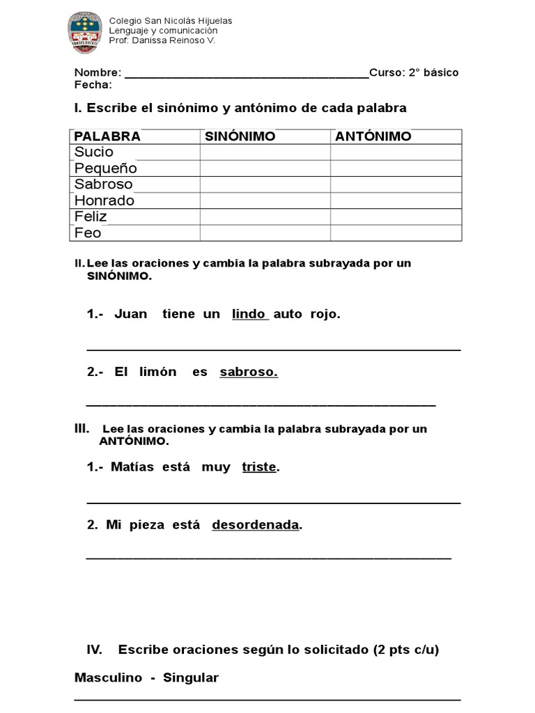 Sinónimos y Antonimos | PDF | Lingüística | Idiomas