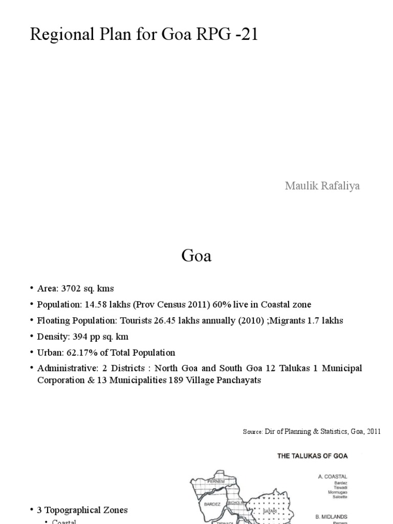 Goa Regional Plan 2021 Overview | PDF | Tourism | Environmental Issues