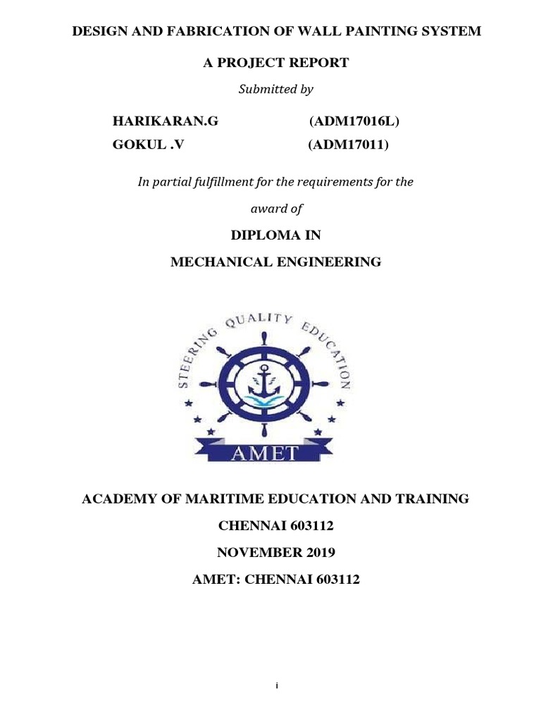 Design and Fabrication of Wall Painting System Part1 | PDF | Design ...