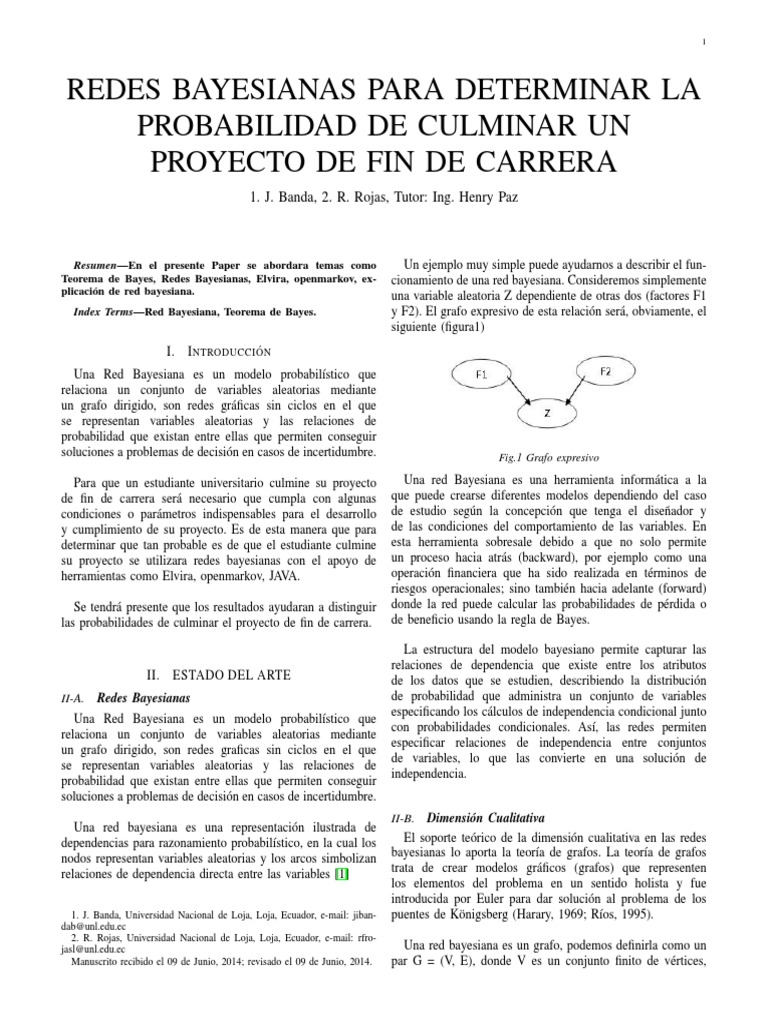Redes Bayesianas | PDF | Red Bayesiana | Inferencia bayesiana