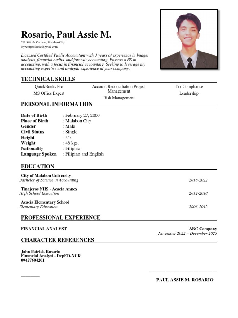 Example of Resume