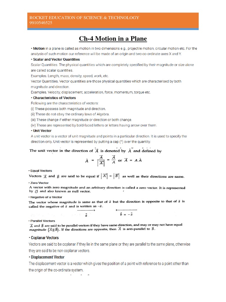 Physics Ch4 Class XI Tution | PDF