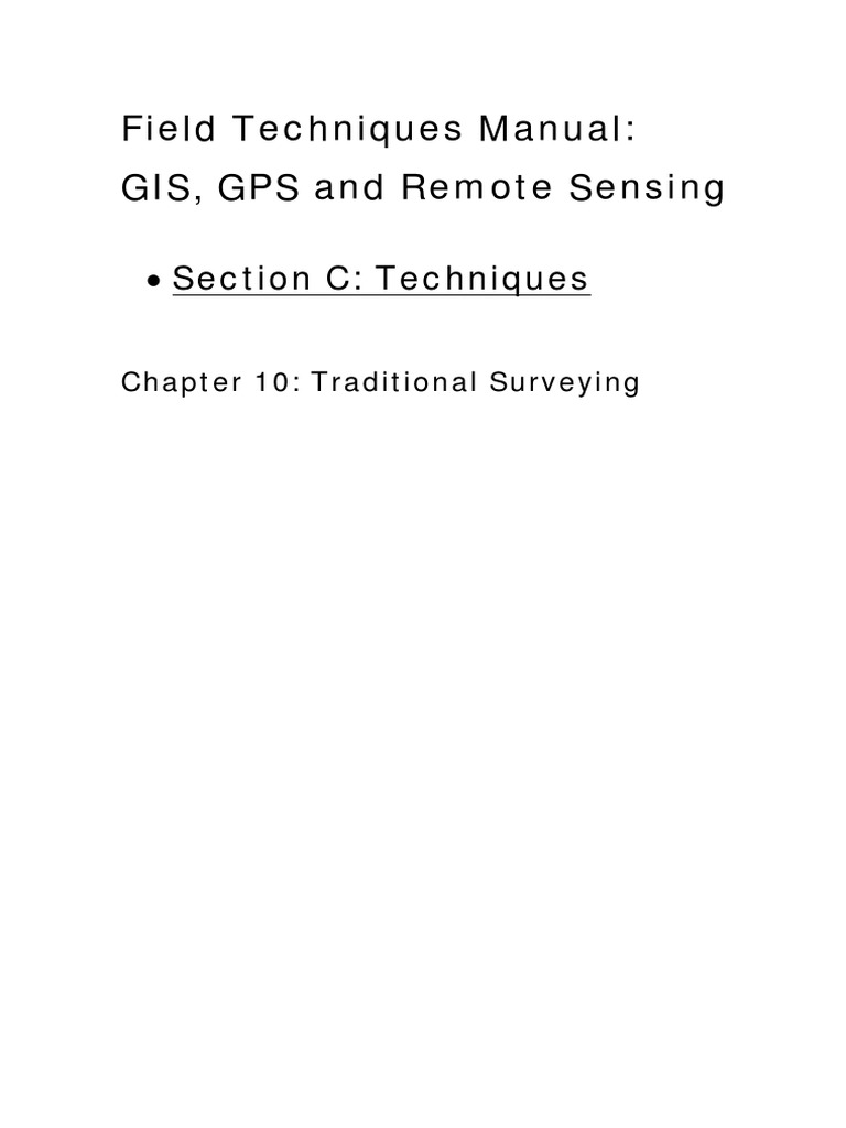 Field Techniques Manual: GIS, GPS and Remote Sensing | PDF | Surveying ...