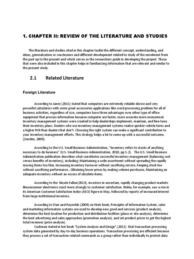 Review of Literature and Studies | PDF | Inventory | Supply Chain