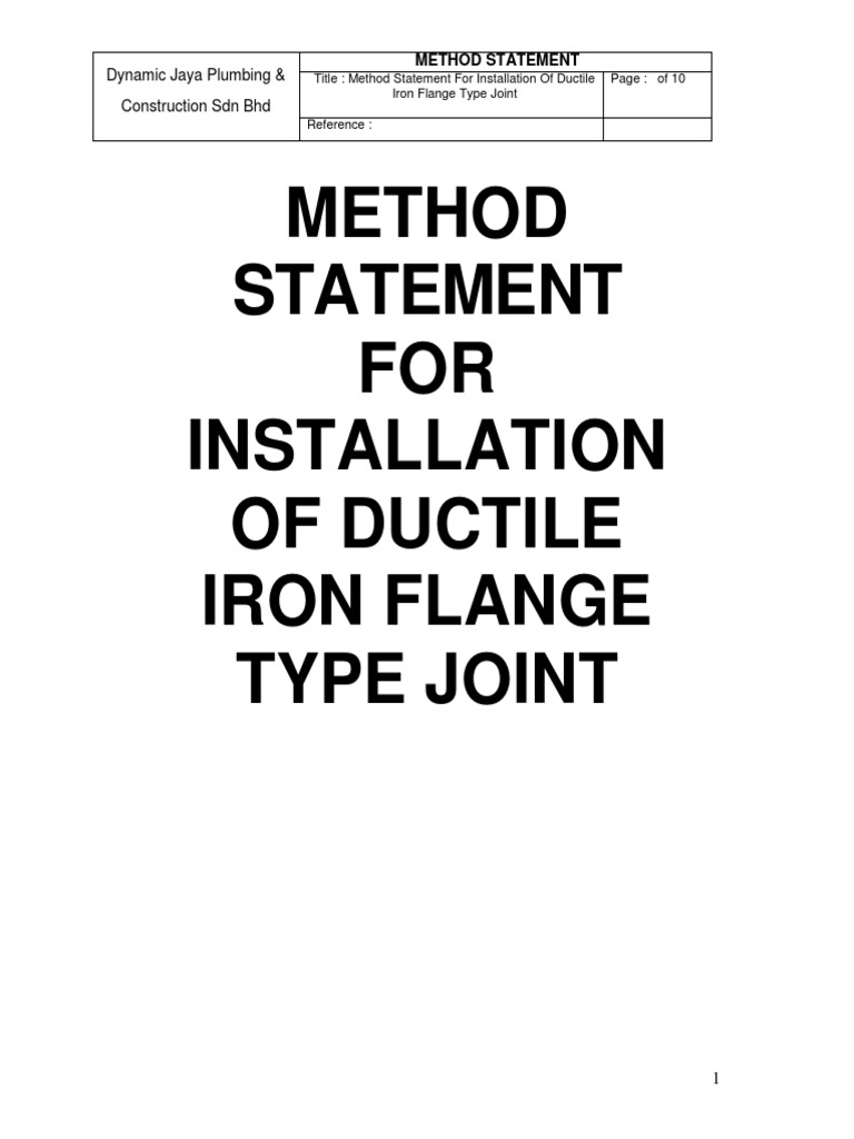 Ductile Iron Flange Joint Installation | PDF | Plumbing | Pipe (Fluid ...