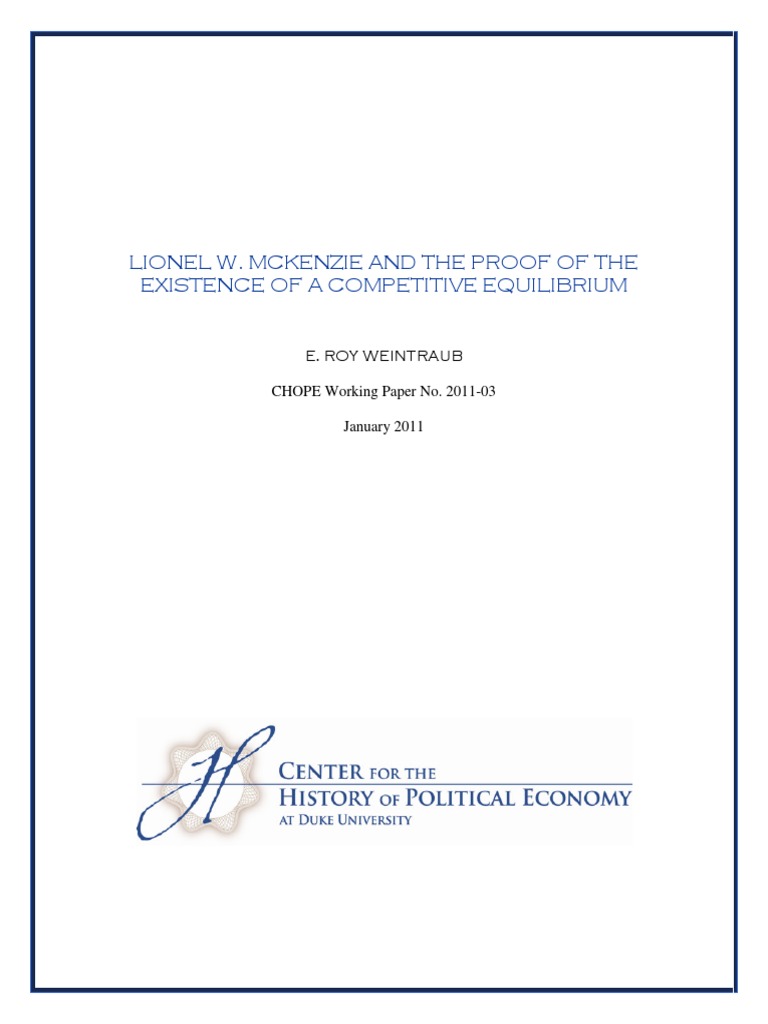 McKenzie Model | PDF | General Equilibrium Theory | Economics