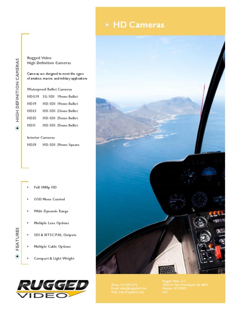 Rugged Video Cameras Datasheets | PDF | Pixel | Video