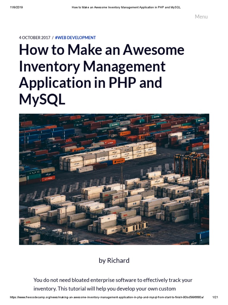 How To Make An Awesome Inventory Management Application in PHP and MySQL | PDF | Php | My Sql