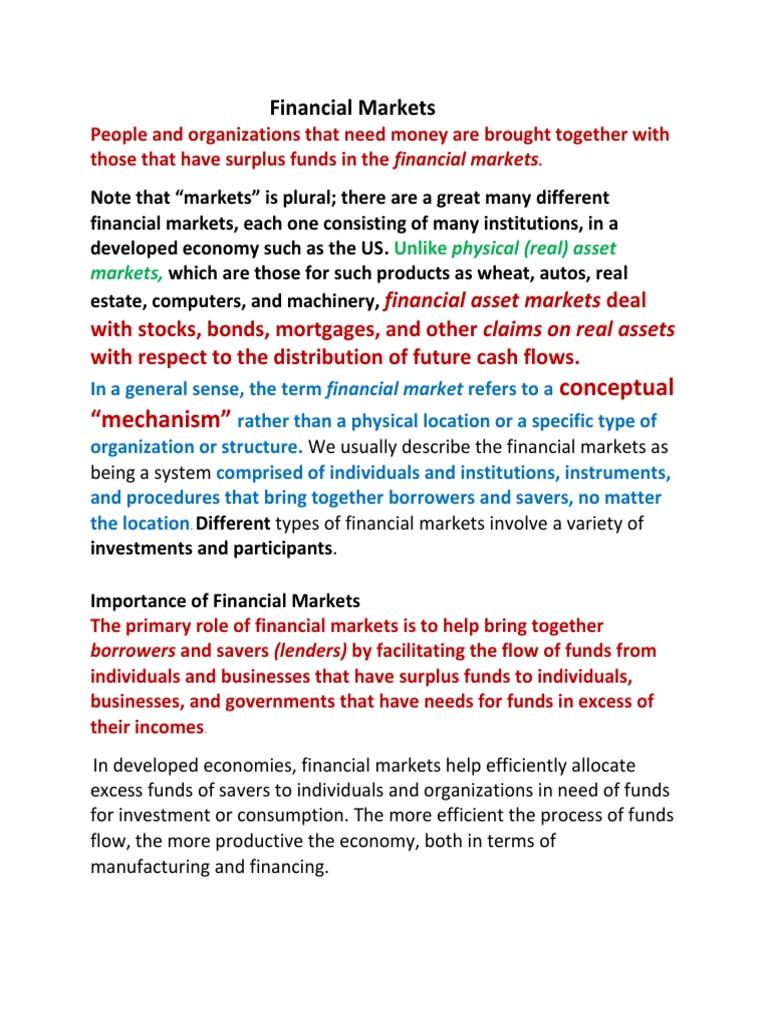 Financial Markets | PDF | Yield Curve | Financial Markets