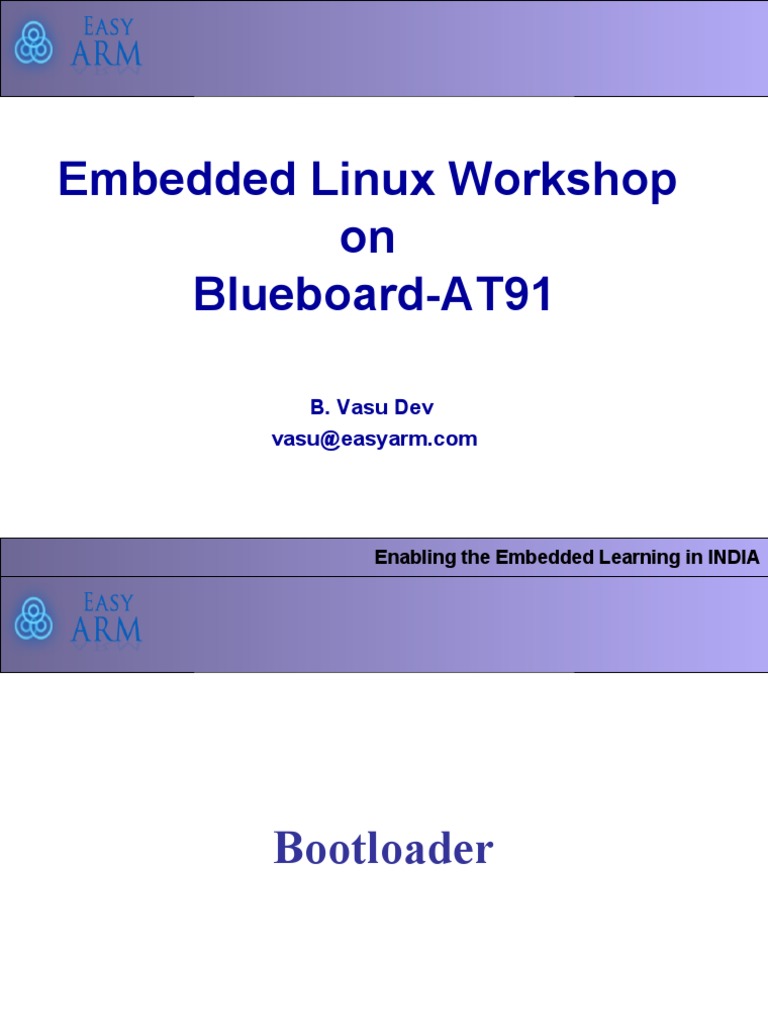 Embedded Linux Workshop On Blueboard-AT91: B. Vasu Dev | PDF | Booting | Flash Memory