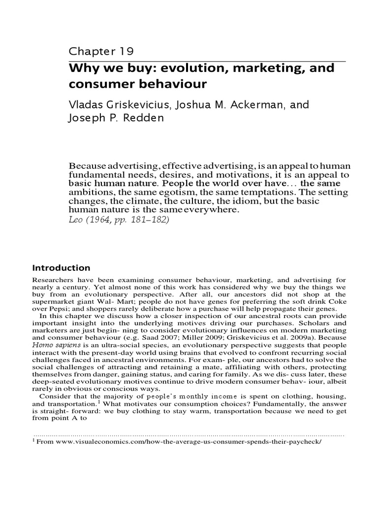 Evolutionary Insights on Consumer Behavior | PDF | Market Segmentation | Consumer Behaviour