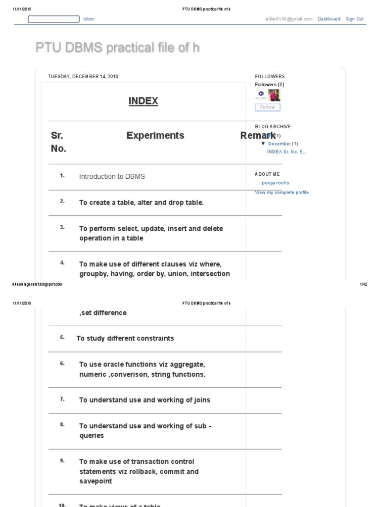 DBMS Ptu | PDF | Databases | Sql