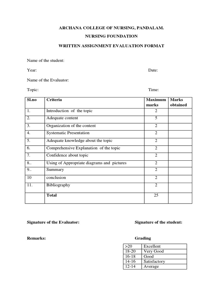 Health Talk Evaluation Format | PDF