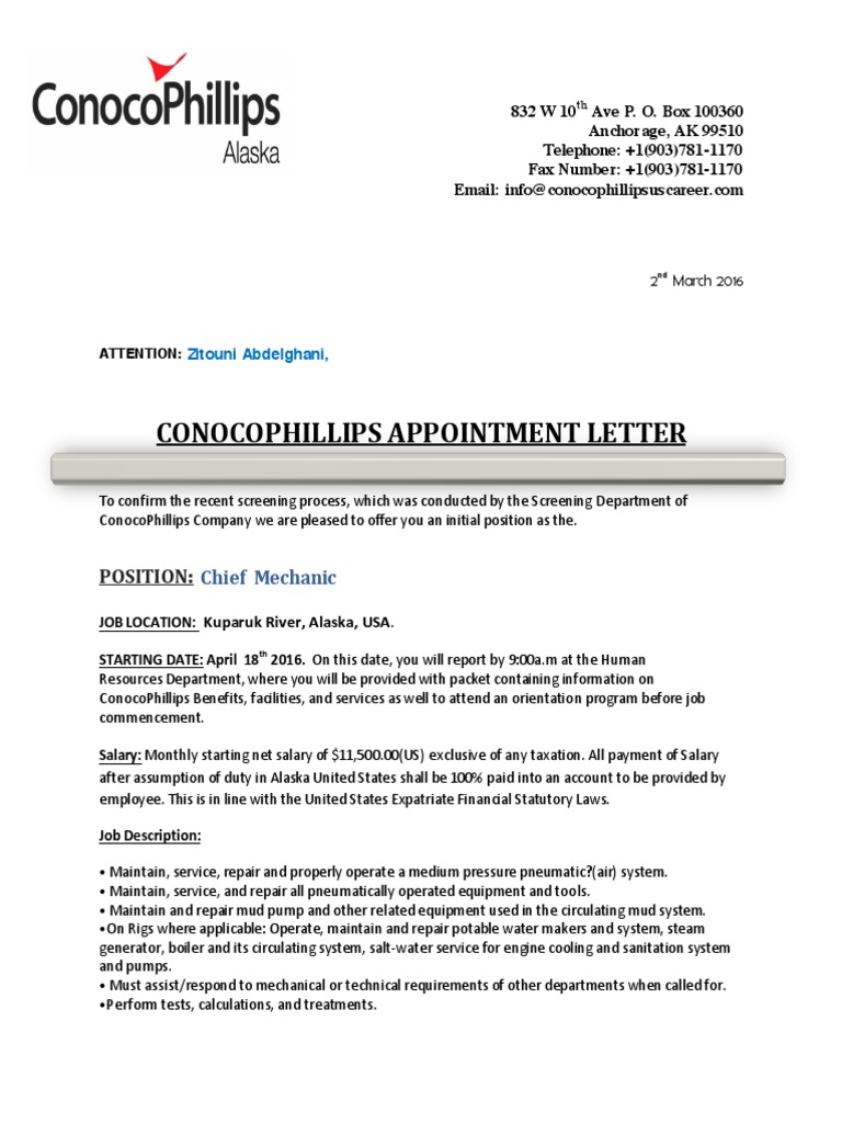 Conoco Philips | PDF | Employment | Health Care