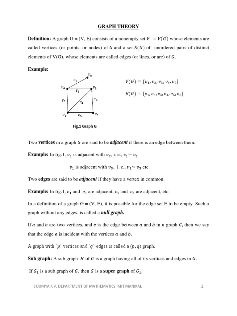 Graphs Theory Cs Notes 1 | PDF | Vertex (Graph Theory) | Combinatorics