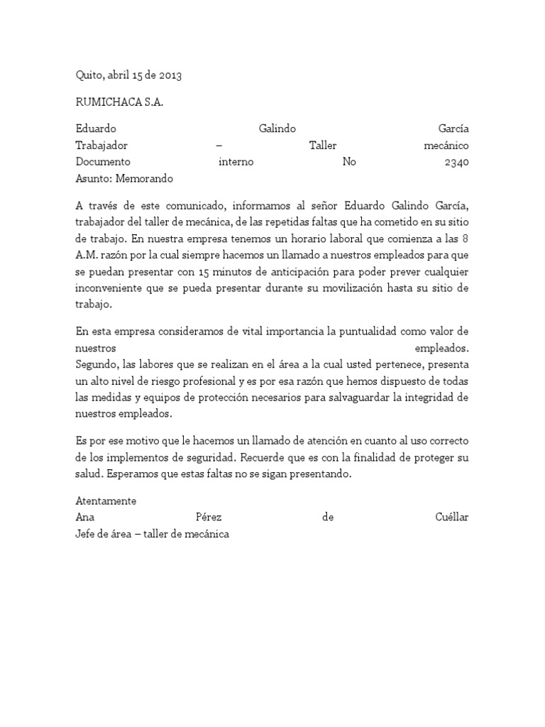 Carta - Memorando | PDF